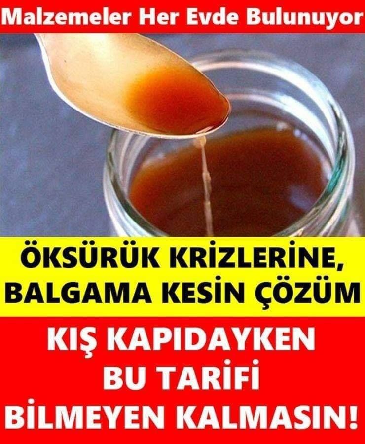 Ev Yapımı Doğal Öksürük Şurubu | Lezzetli Sunumlar Sitesi